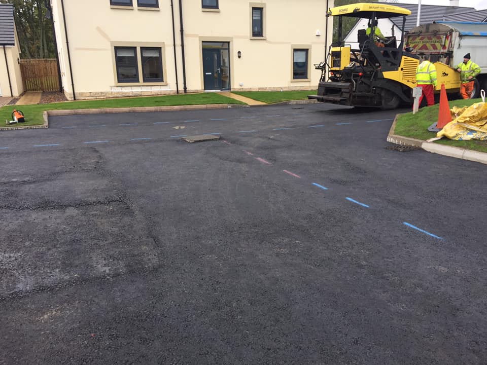 Tarmac Access Road Building Housing Site Melrose, Crawfords Builders