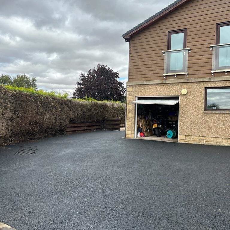 Tarmac and Block Paving Edge Driveway, Peebles, Scottish Borders